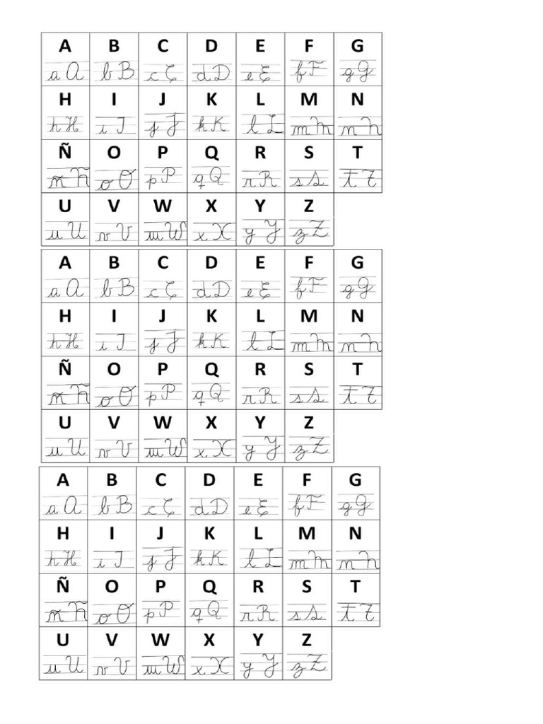 Alfabeto Imprenta y Cursiva | PDF
