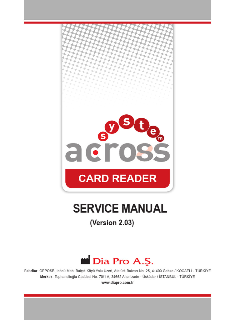 Across System Gel Card Reader Manual | PDF | Camera | Power Supply