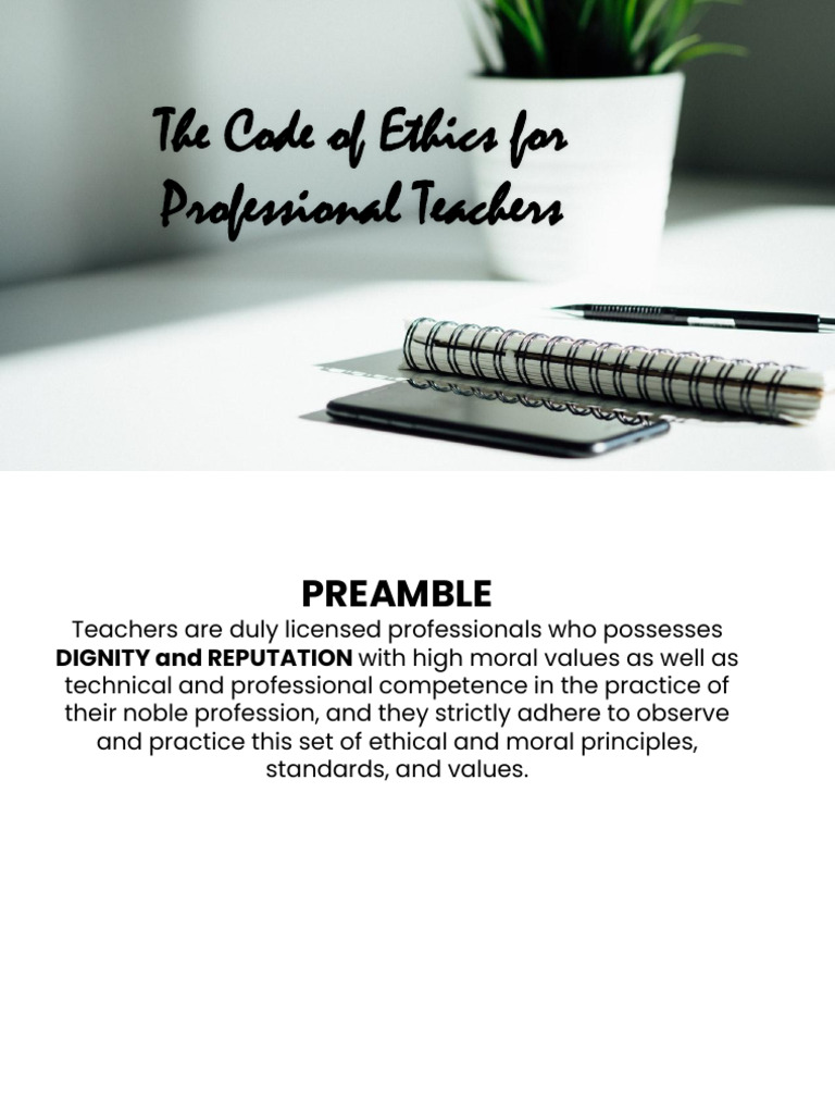 Philippine Teachers' Code of Ethics | PDF | Teachers
