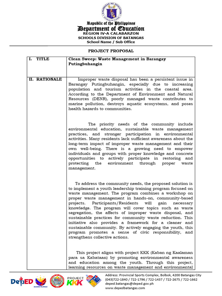 Clean Sweep: Waste Management Proposal | PDF | Waste Management | Waste