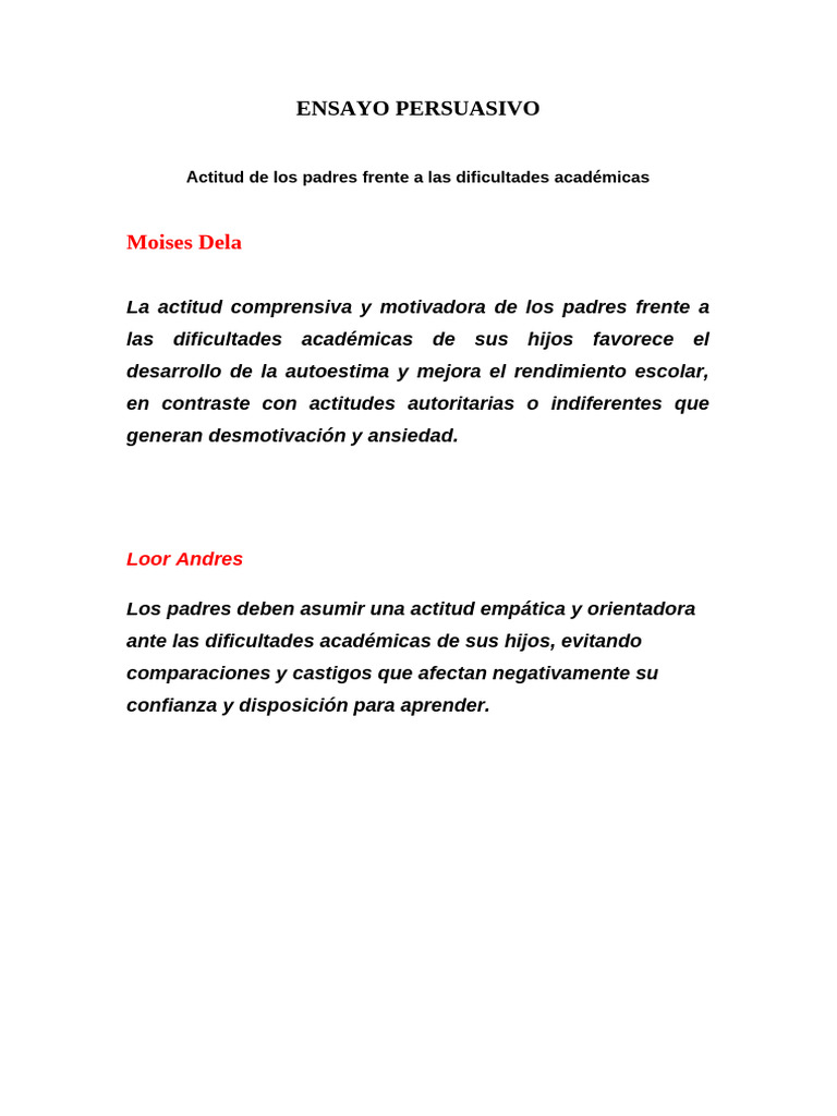 Ensayo Persuasivo | PDF