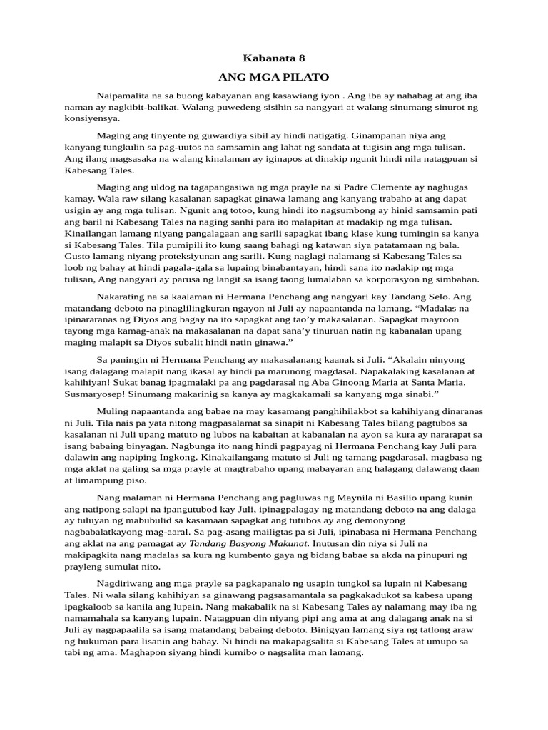Ang Mga Pilato | PDF
