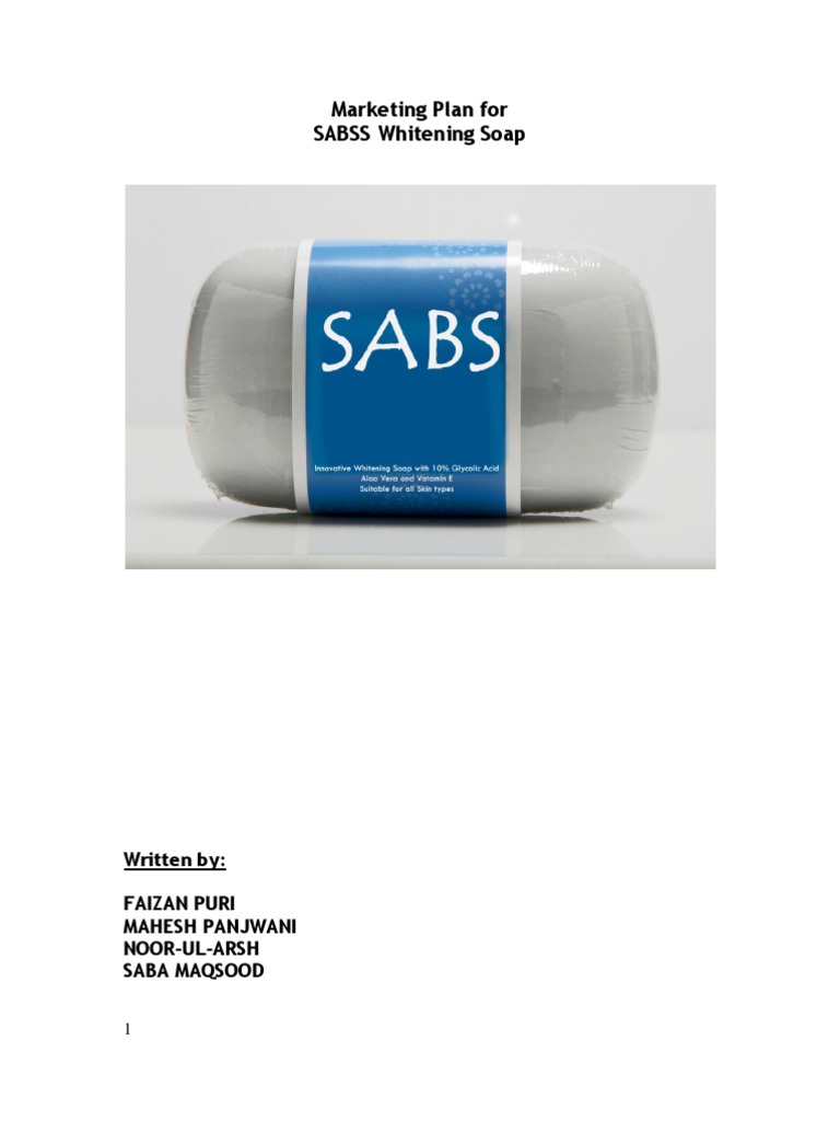 SABSS Whitening Soap Marketing Plan | PDF | Cosmetics | Retail