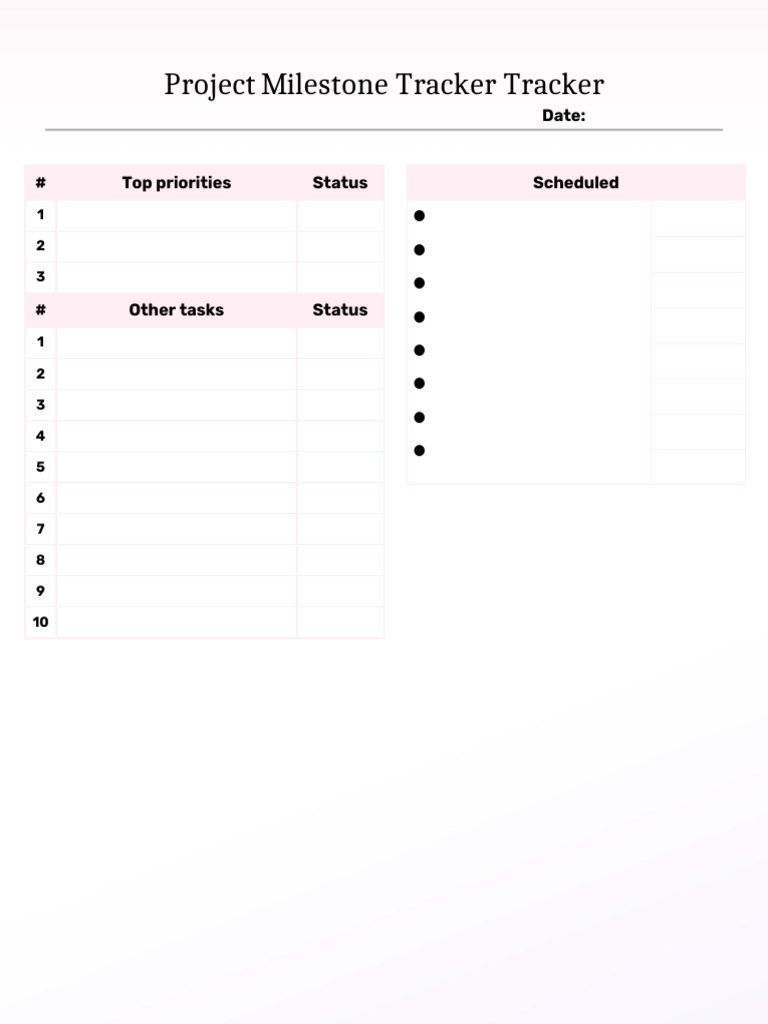 Project Milestone Tracker Tracker | PDF