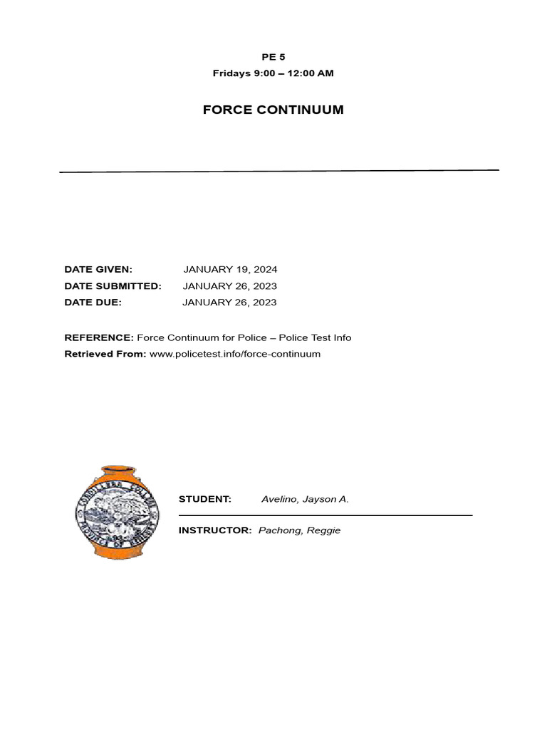PE 5. Force Continuum 1 1 | PDF