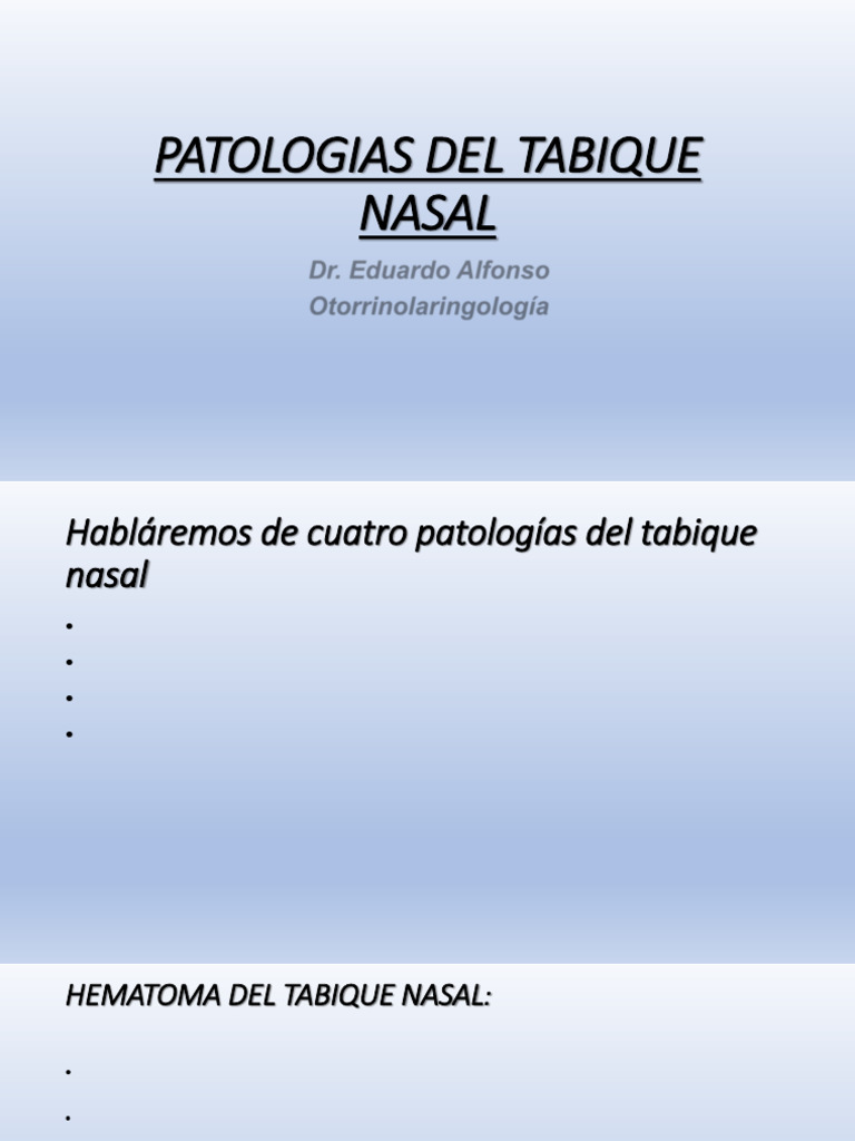 Patologías del Tabique Nasal: Guía Completa | PDF