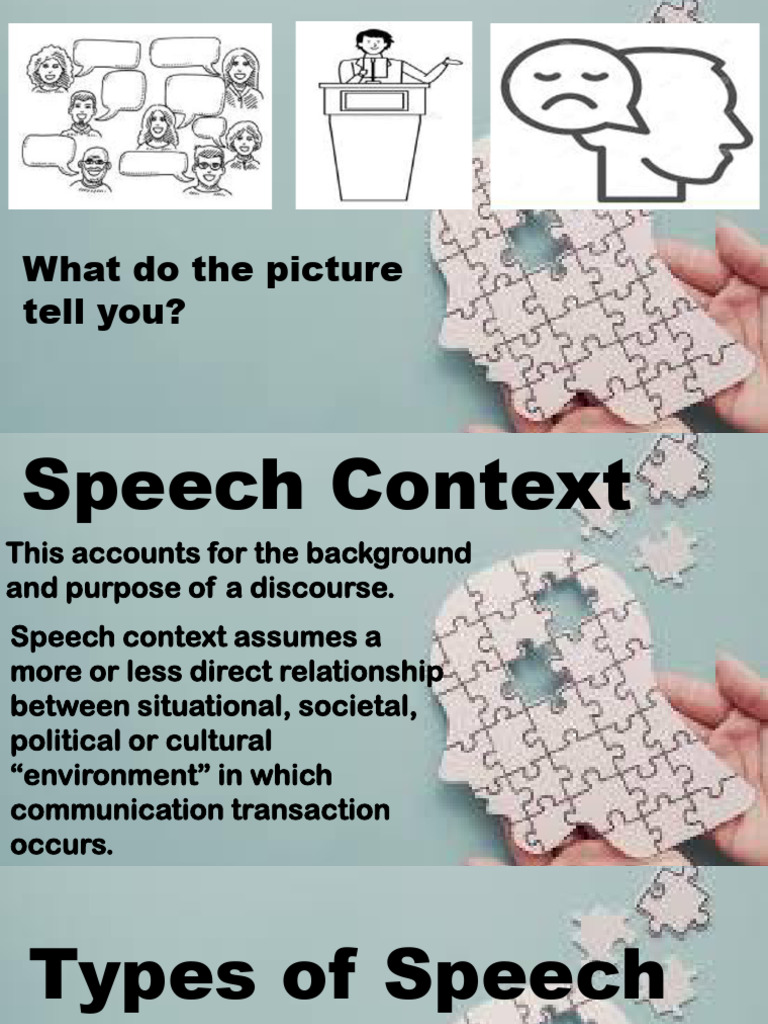 Understanding Speech Contexts and Types | PDF | Communication | Cognition