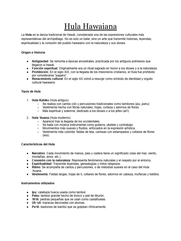 Hula Hawaiana | PDF