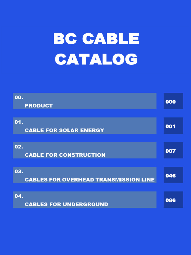 Cbc Cable Catalog | PDF | Insulator (Electricity) | Electrical Conductor