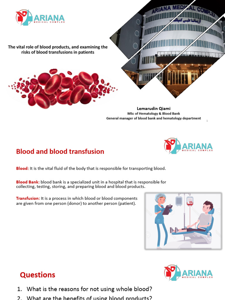 The Vital Role of Blood Products, And Examining the Risks of Blood ...
