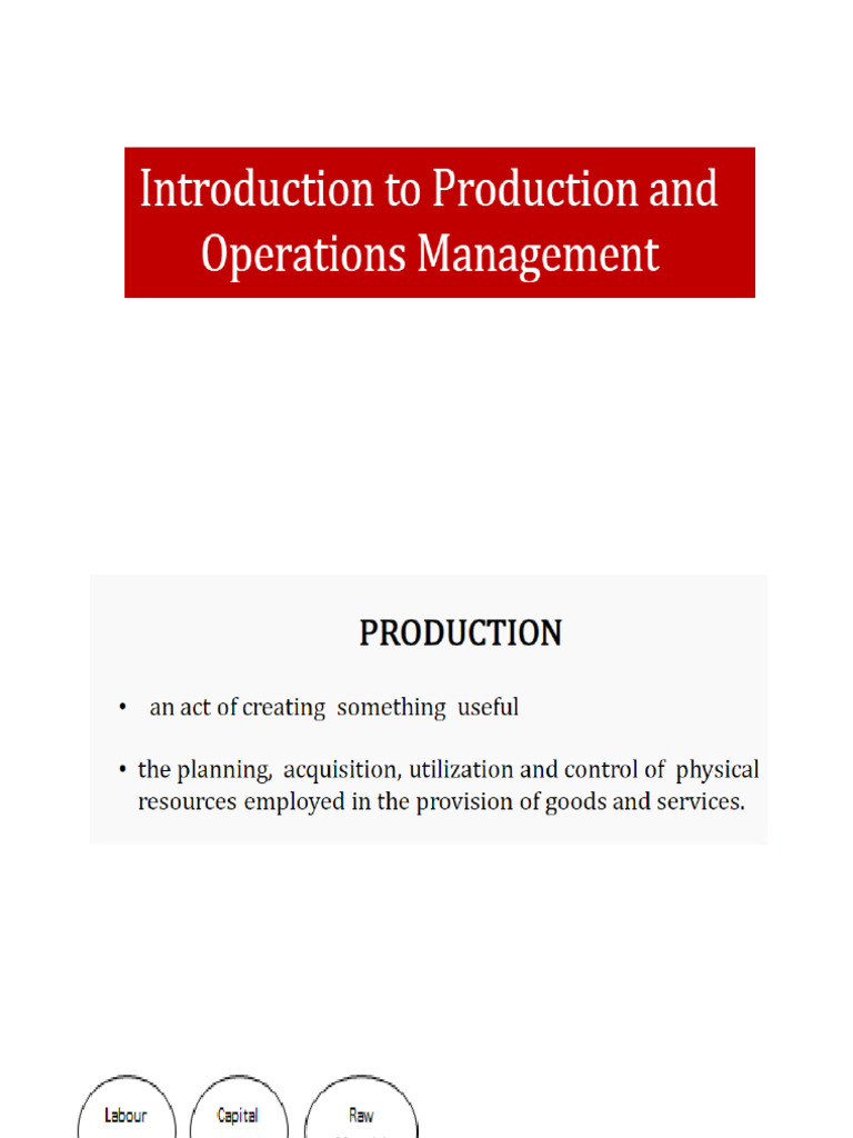 1 Introduction To Production Operation Management | PDF