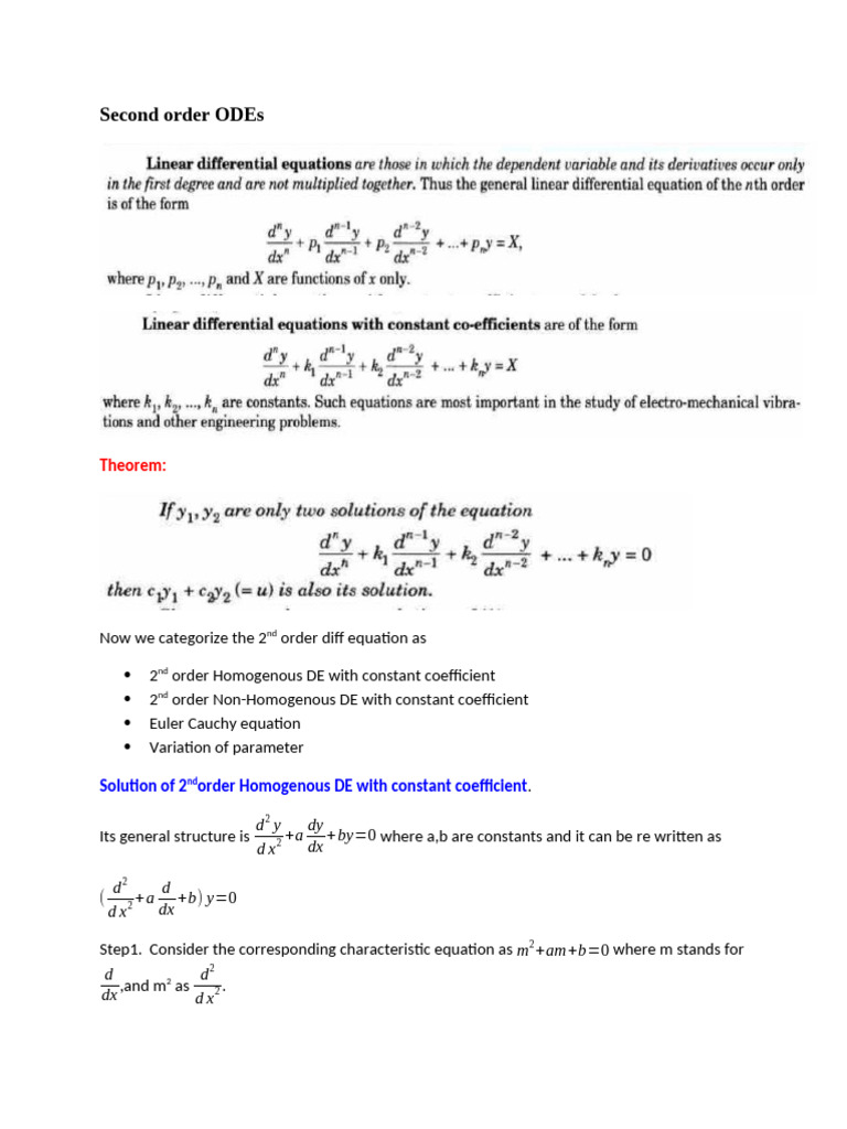 Lecture 4 2nd Order Homogenous de | PDF | Ordinary Differential ...