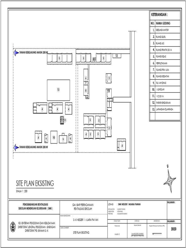 Site Plan Eksisting: Keterangan | PDF