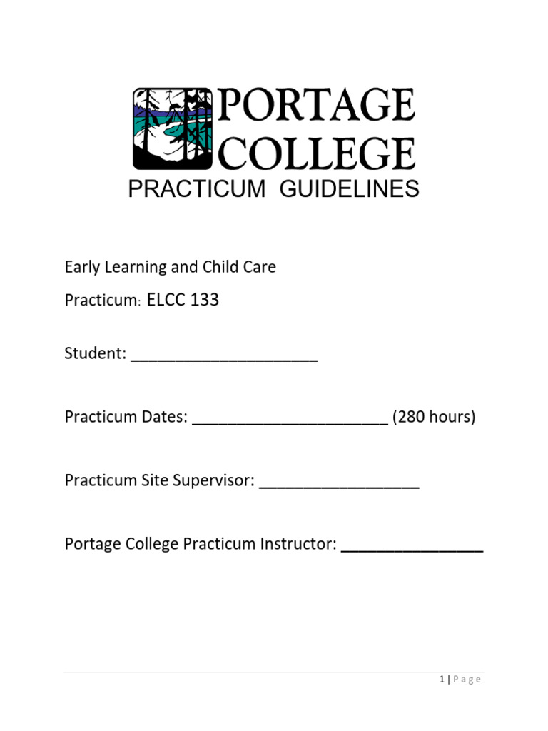 ELCC 133 PRACTICUM Handbook | PDF | Learning | Child Care
