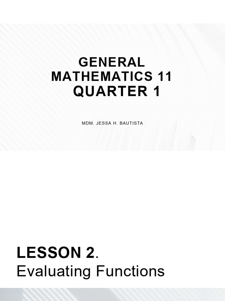 Lesson 2. Evaluating Function | PDF | Function (Mathematics) | Exponentiation