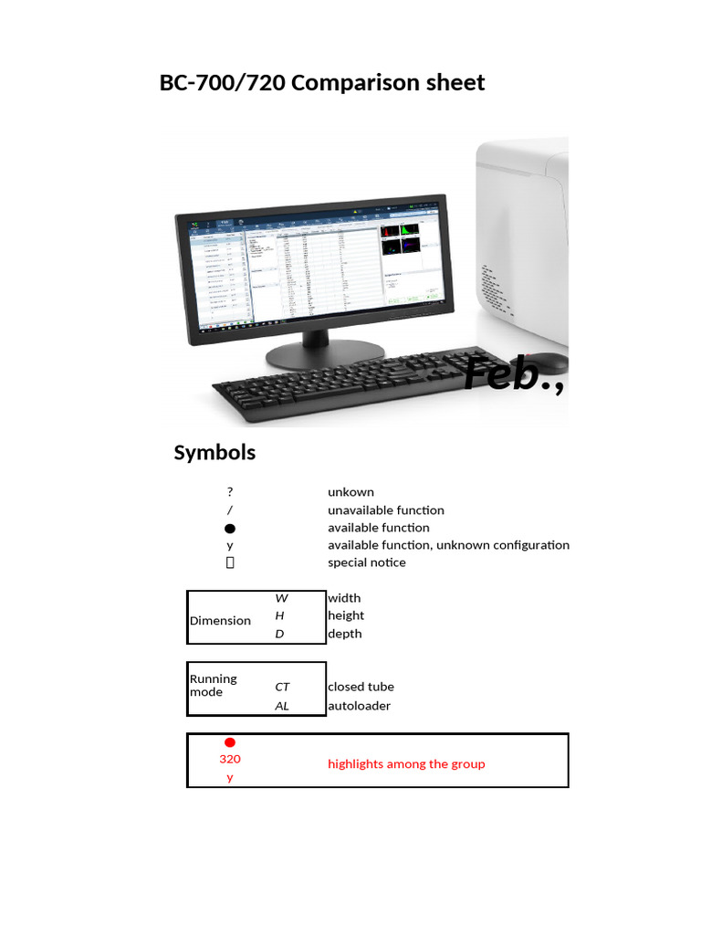 BC-700 Series Comparison With Sysmex XN and XNL Series | PDF | Cell ...