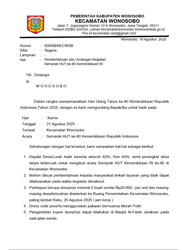 Undangan Semarak Kemerdekaan RI 2 | PDF