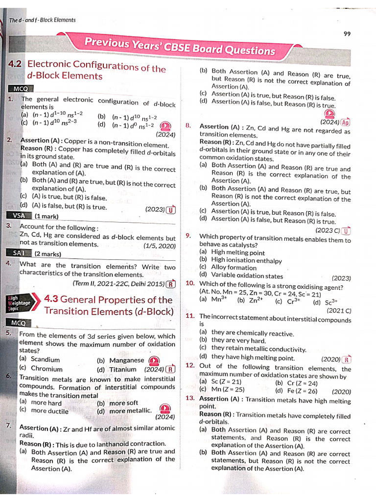 D and F Block Pyq | PDF