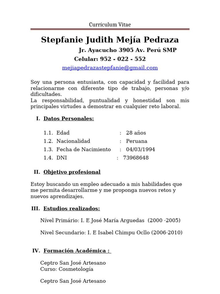 Curriculum Actualizado | PDF