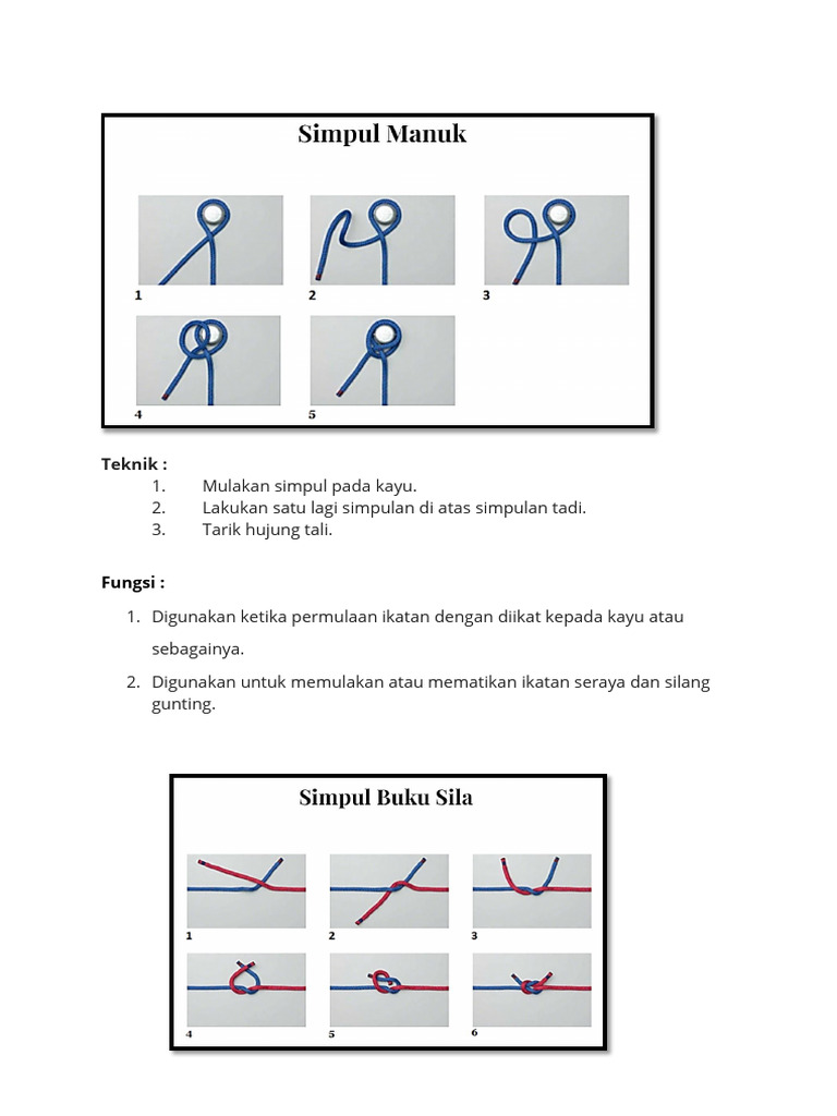 Jenis Ikatan dan Simpulan Tali | PDF