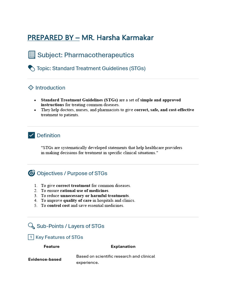 Standard Treatment Guidelines Overview | PDF | Evidence Based Medicine ...