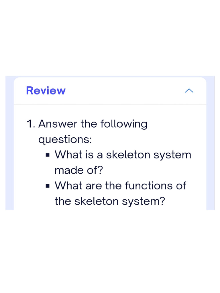 Human Skeletal System Review Questions | PDF
