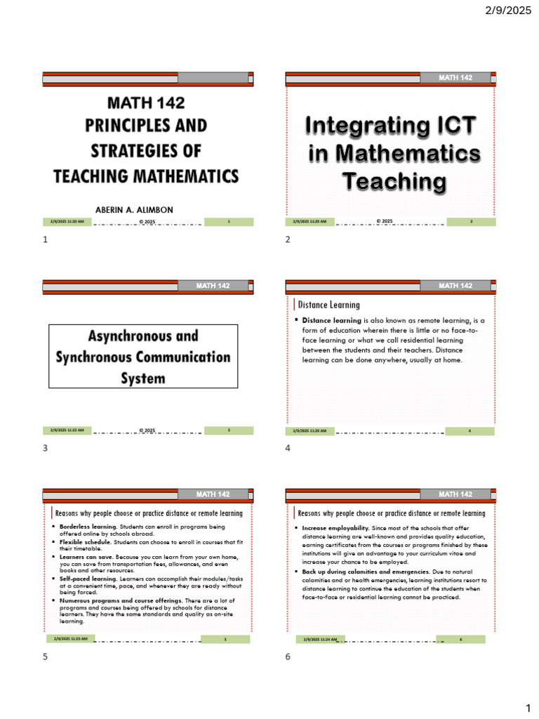 Integrating ICT in Math Education | PDF | Distance Education | Learning