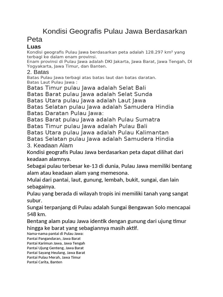Geografi dan Batas Pulau Jawa | PDF