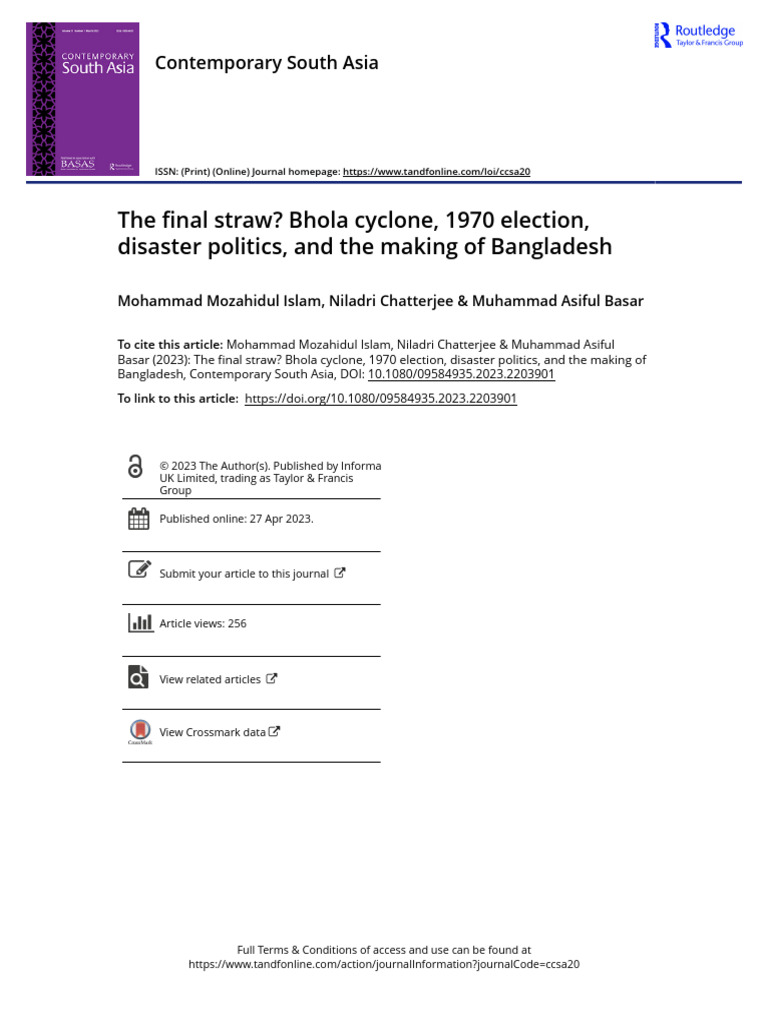 Topic 6 - Bhola Cyclone | PDF | Bangladesh | Natural Disasters