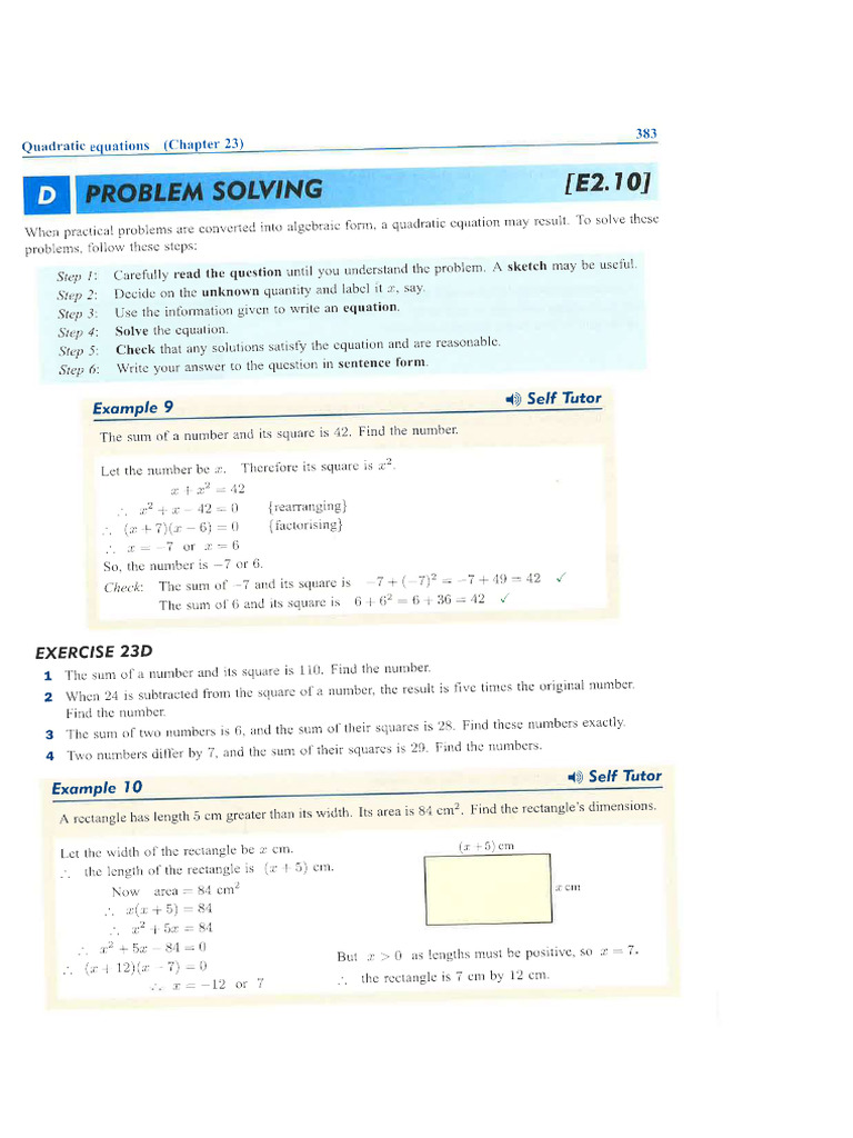 Quadratic - Word Problems | PDF