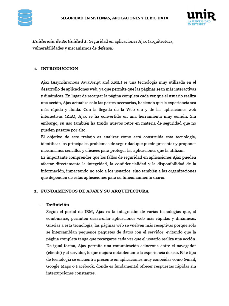Arquitectura, Seguridad Ajax | PDF | Ajax (Programación) | Script Java