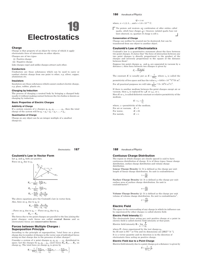 Arihant Physics Handbook (1) (3) | PDF | Electric Charge | Electric Field
