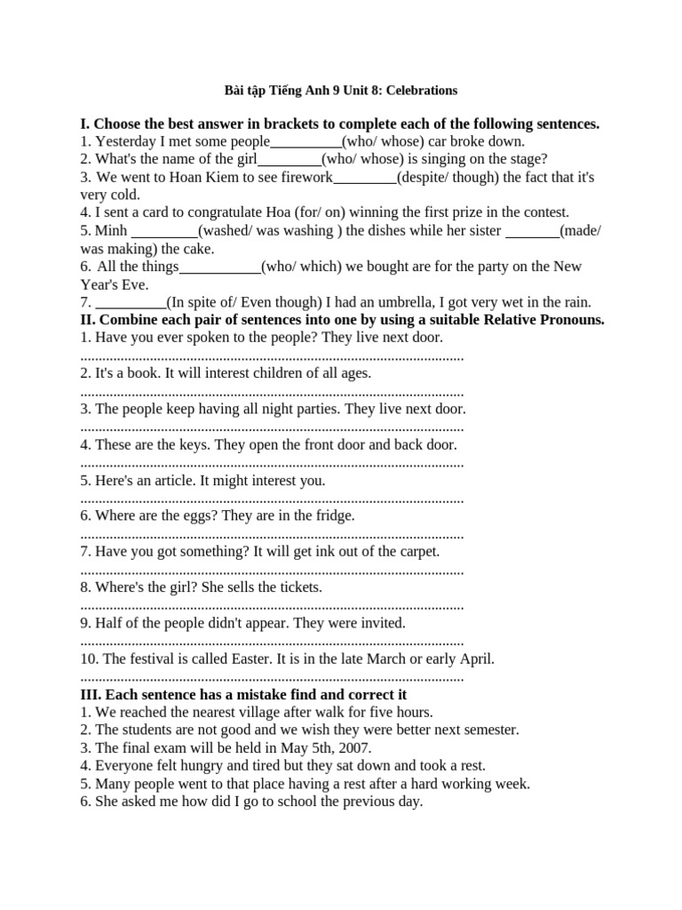 English Exercises for 9th Grade Unit 8 | PDF | Tropical Cyclones ...