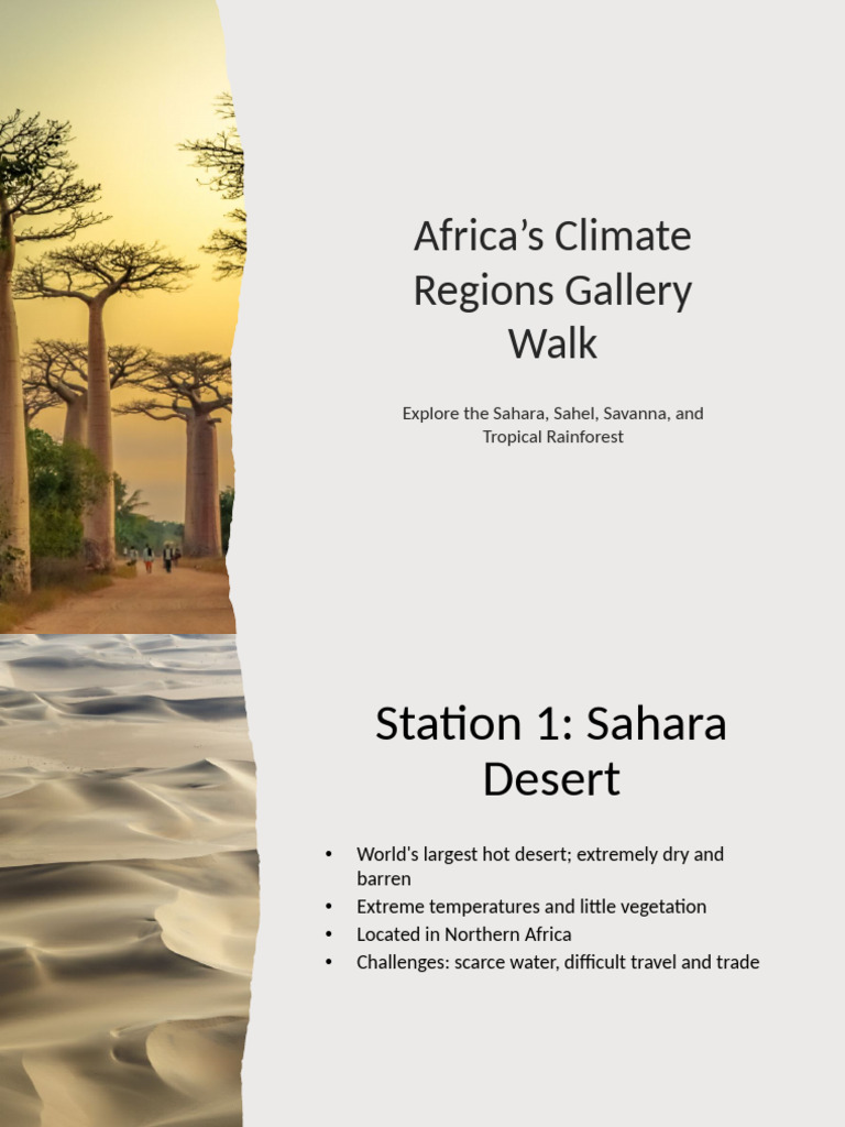 Africa Climate Regions Gallery Walk 7th Grade | PDF