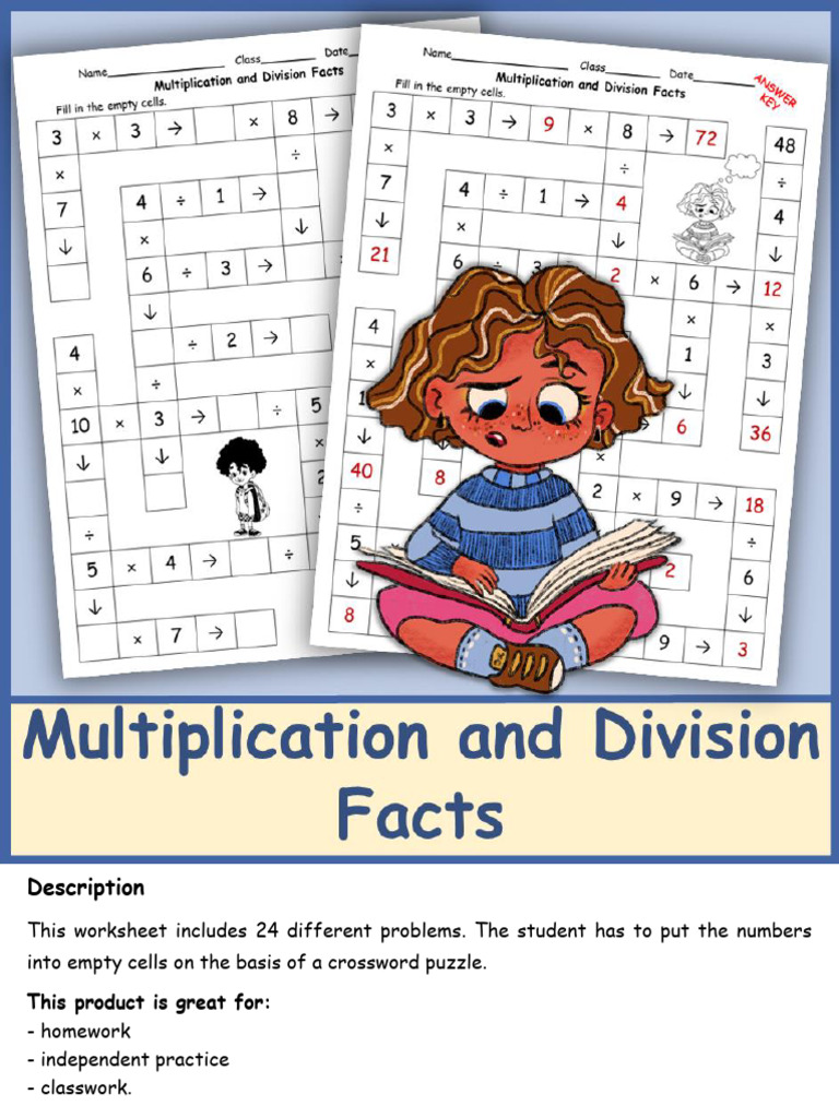 Multiplication and Division Crossword Worksheet | PDF