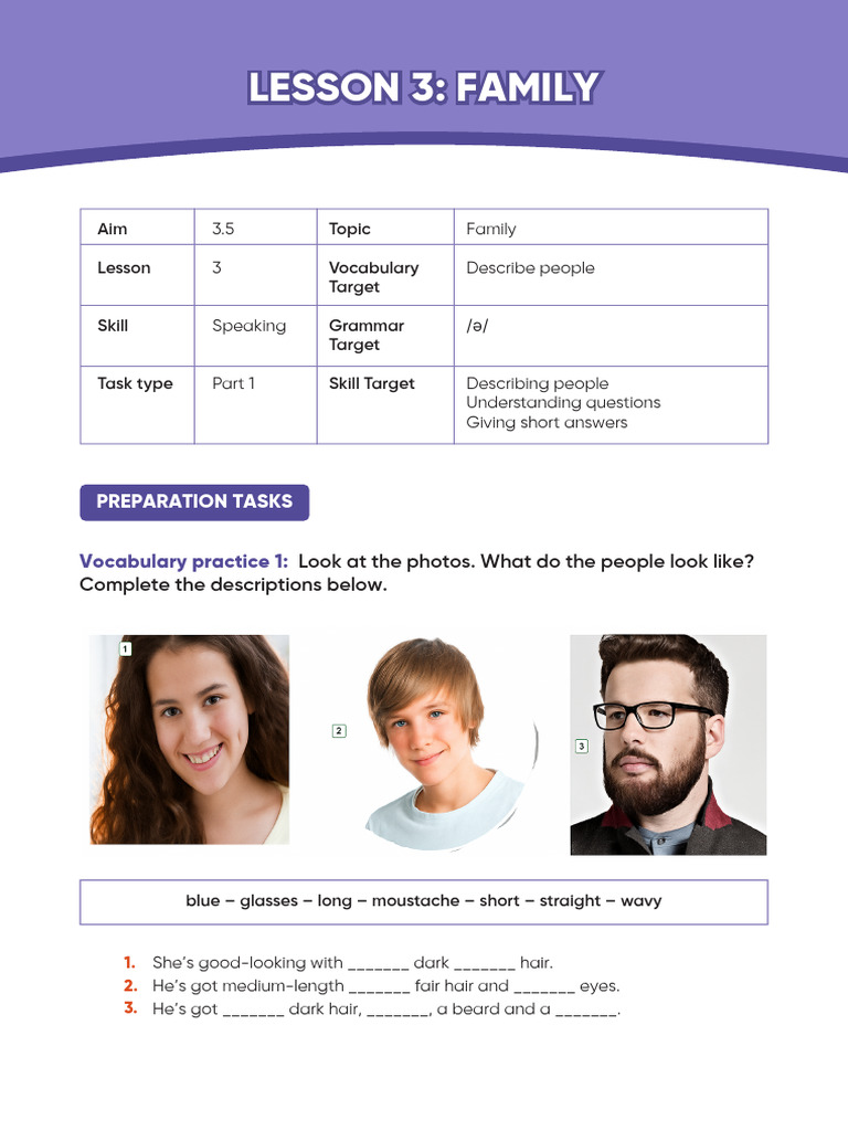 Family Descriptions and Speaking Skills | PDF
