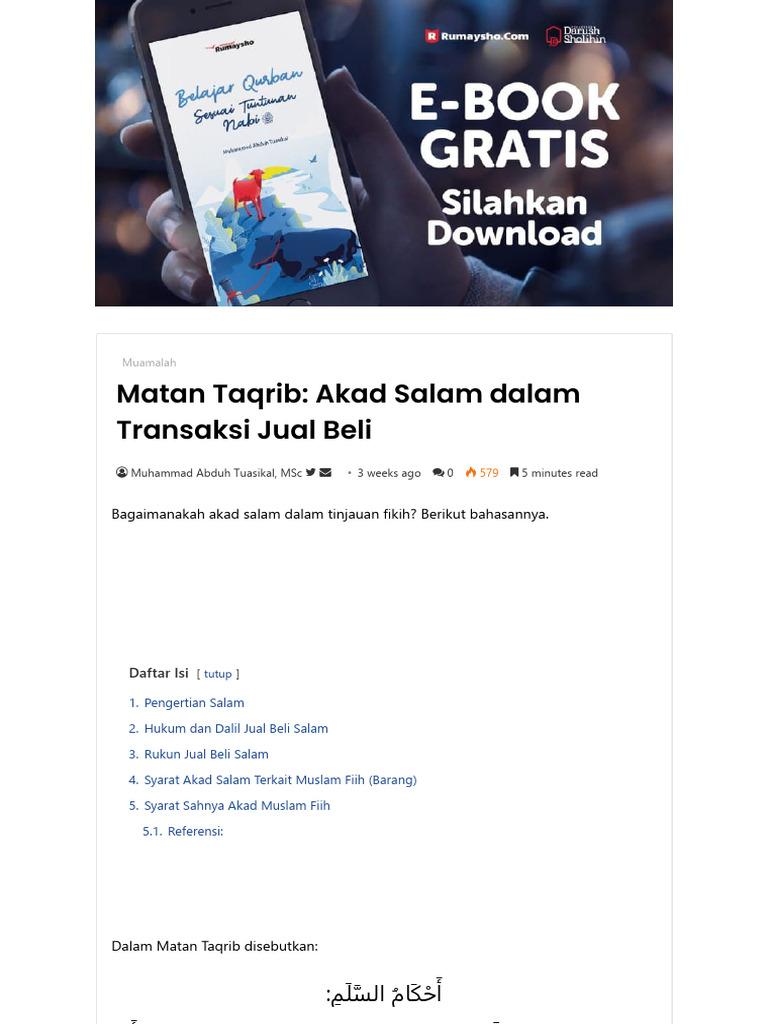 Akad Salam dalam Fikih Jual Beli | PDF