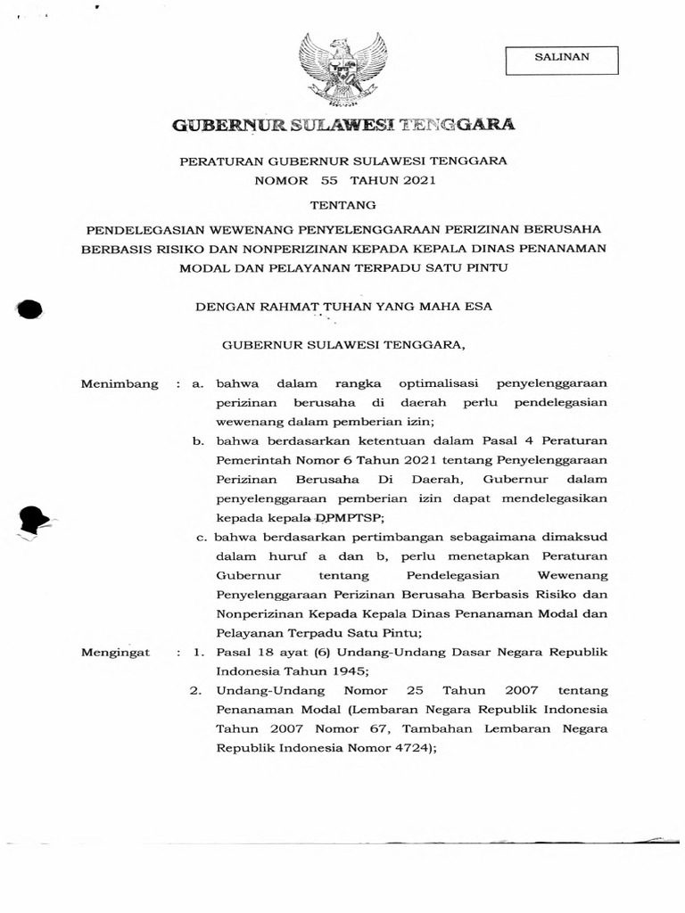 Pergub No 55 Tahun 2021 | PDF