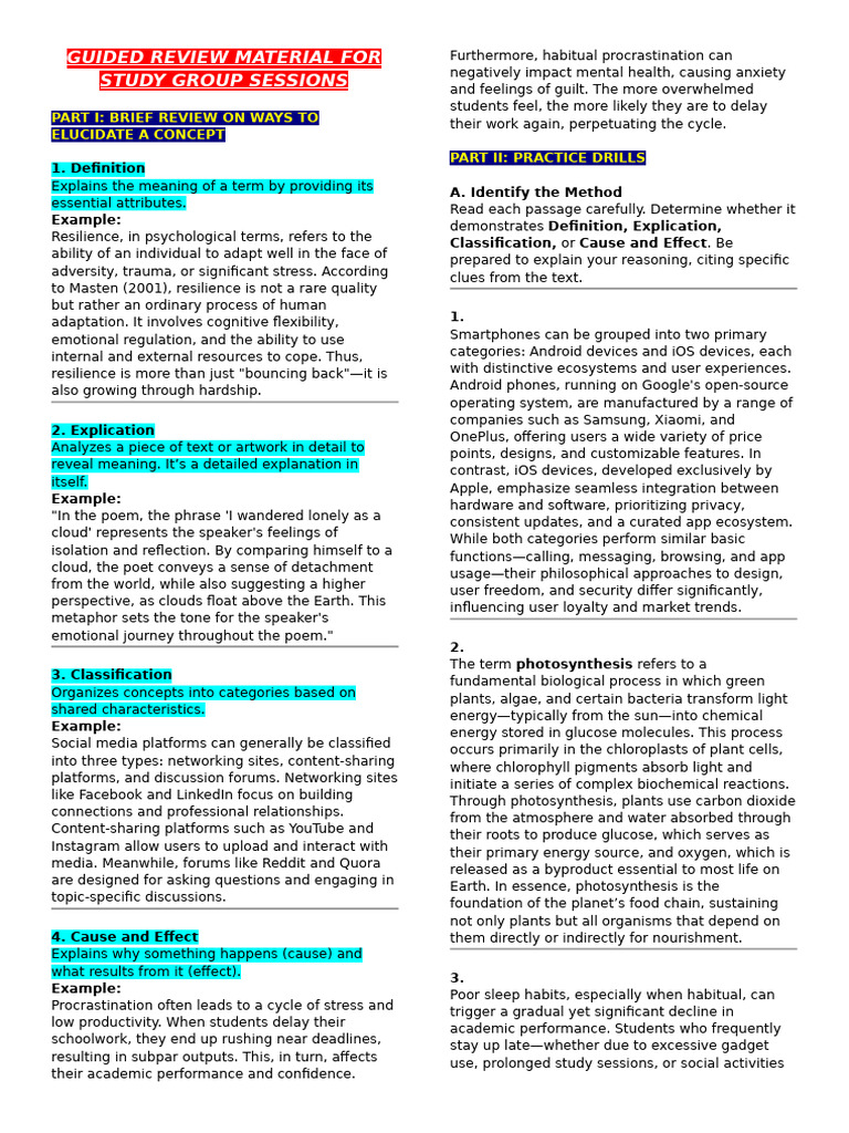 Eapp 1st Grading Reviewer For Day 1 | PDF | Psychological Resilience | Photosynthesis
