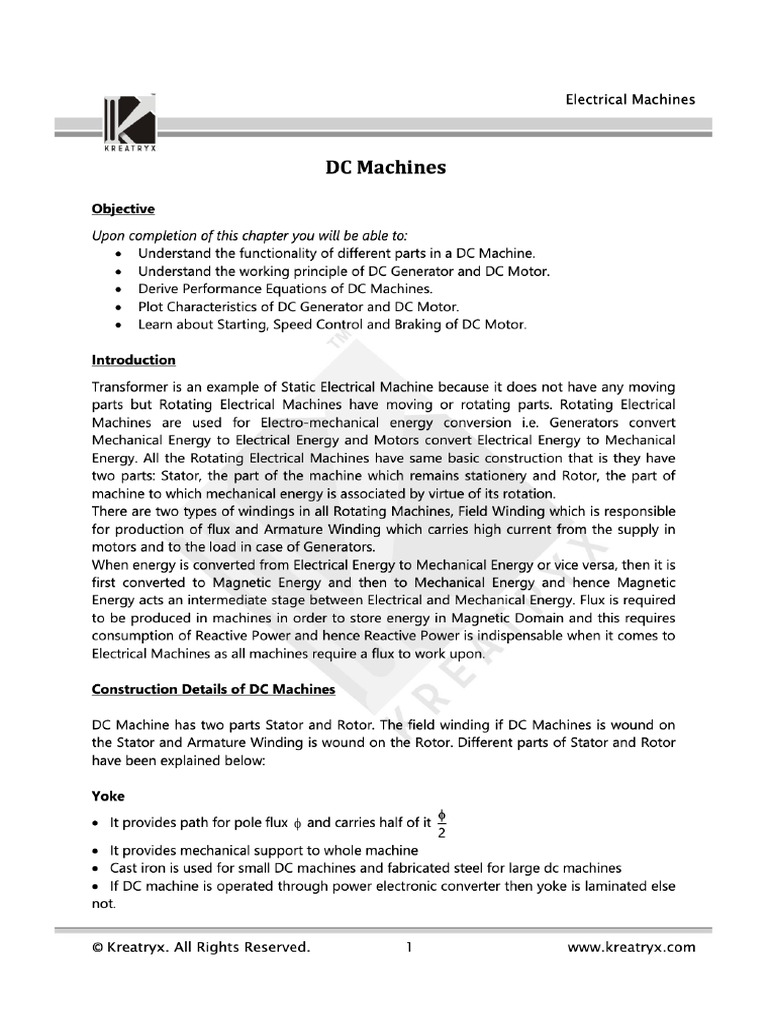 Dc Machine Notes | PDF