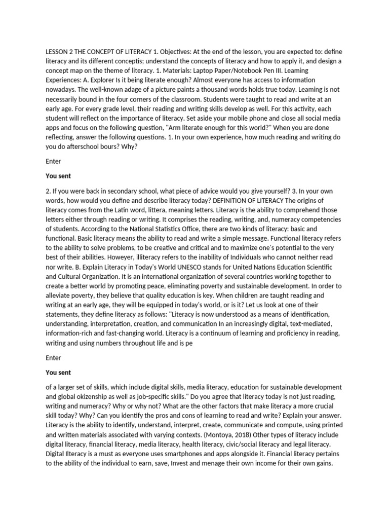Understanding Modern Literacy Concepts | PDF | Literacy | Learning