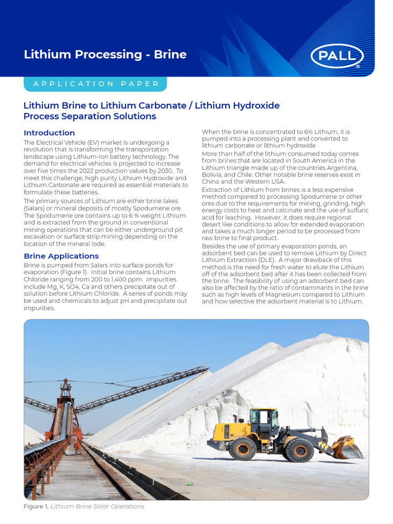 Brine to Lithium Carbonate Process | PDF | Lithium | Ion Exchange