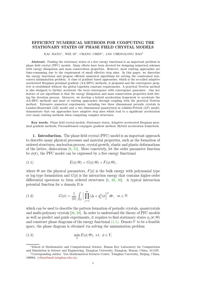 Efficient Numerical Methods For Pfc Models Pdf Mathematical 6760