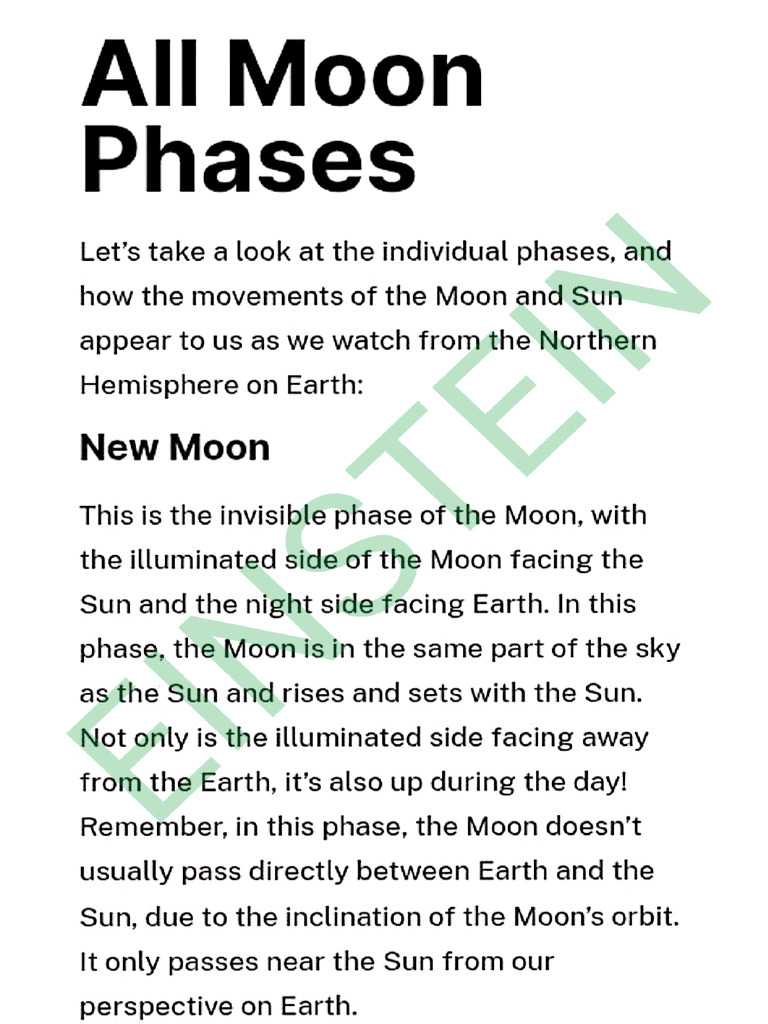 Moon Phases | PDF