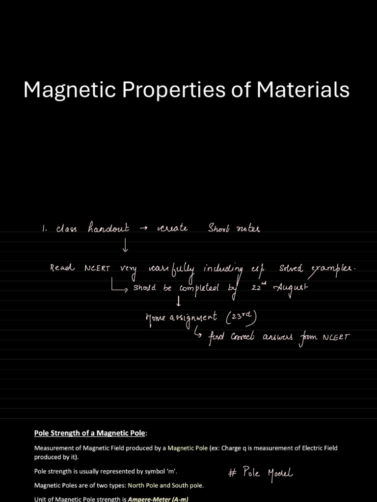 Magnetic Properties of Matter Full | PDF | Ferromagnetism | Magnetism