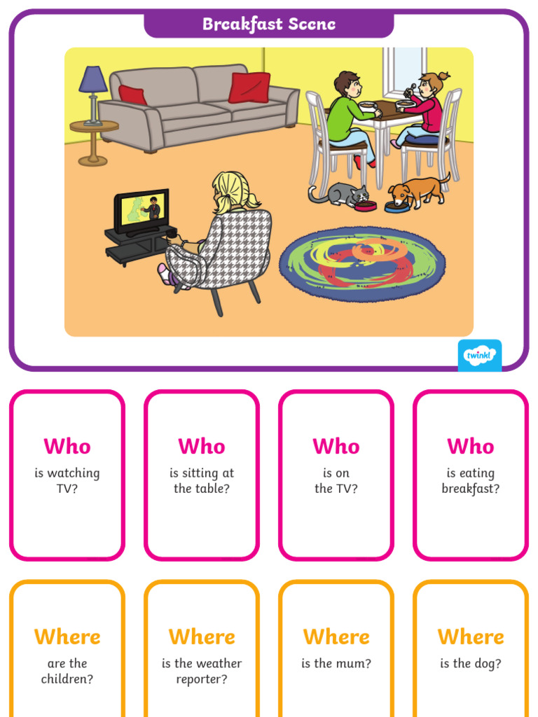 Breakfast Scene and WH Questions | PDF