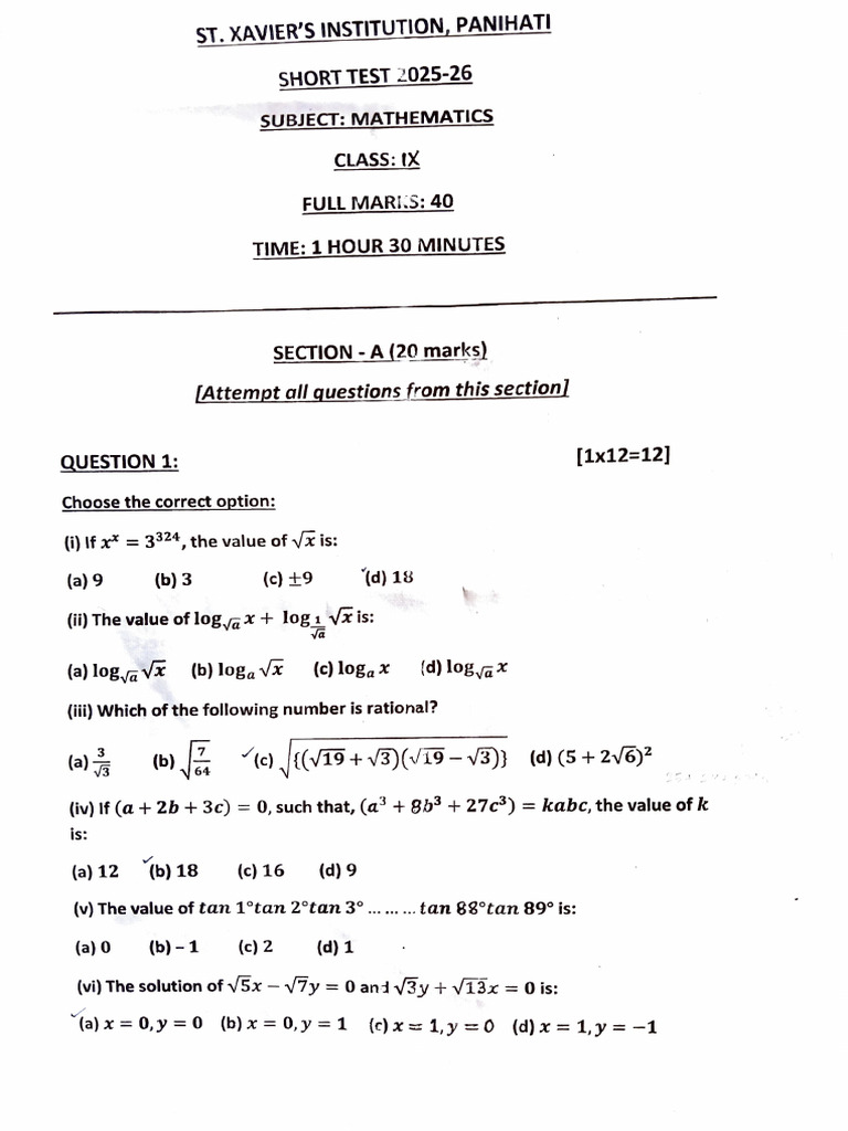Maths QP | PDF | Mathematics