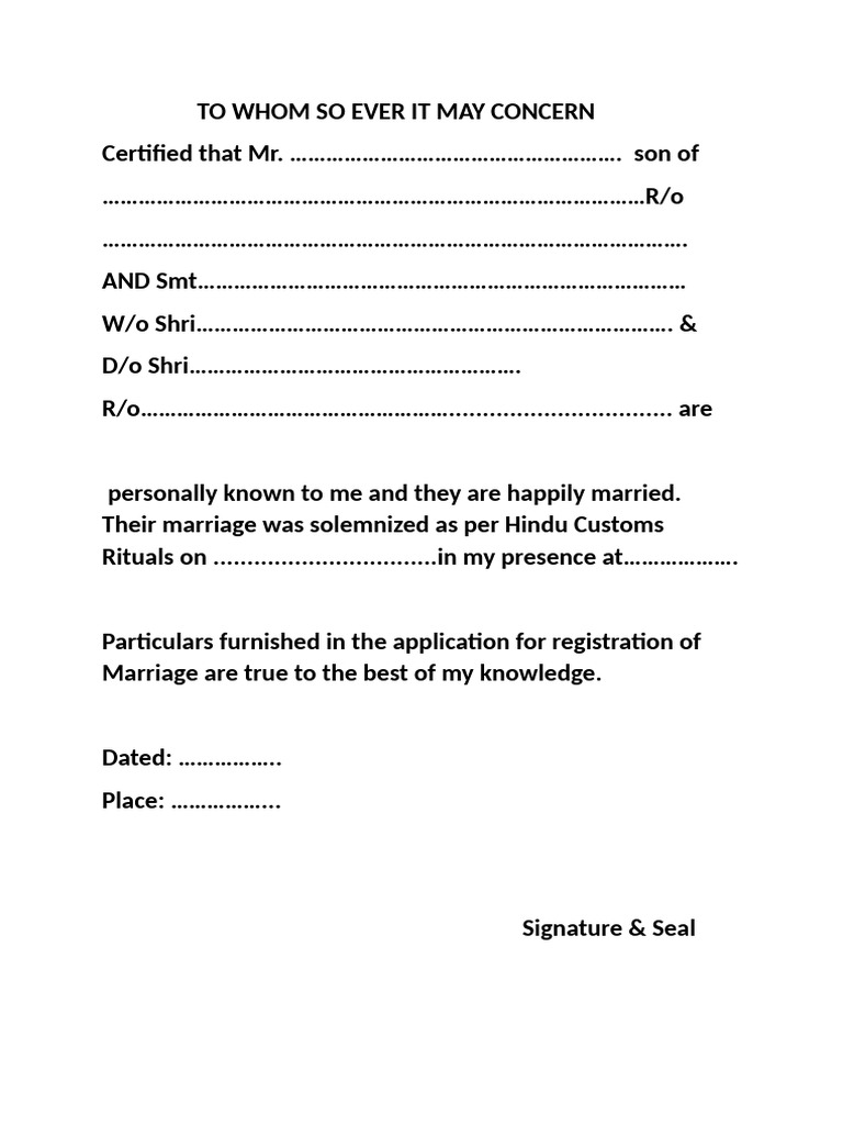To Whom So Ever It May Concern | PDF