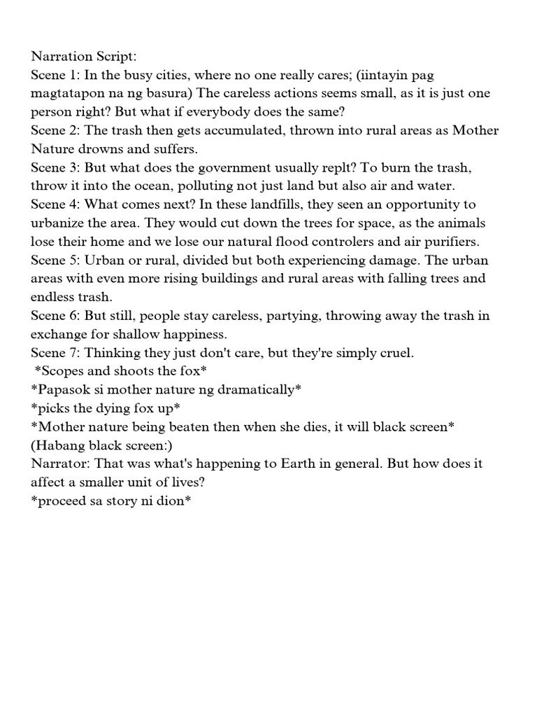 Narration Script | PDF