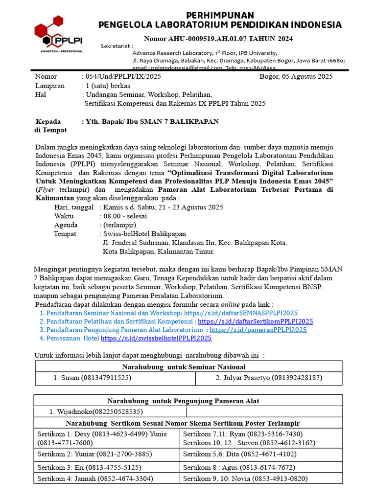 Seminar dan Sertifikasi PPLPI 2025 | PDF